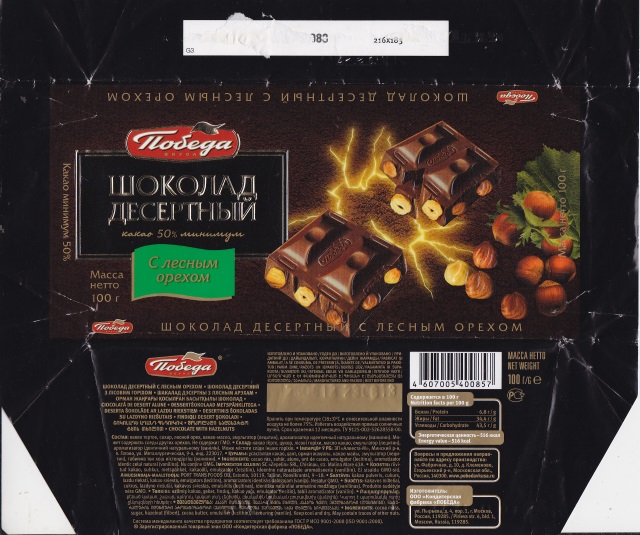 Russian chocolate wrappers Pobeda
