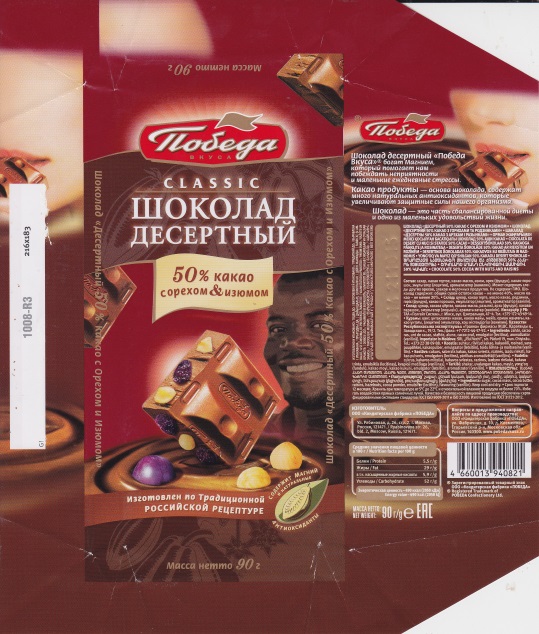 Russian chocolate wrappers Pobeda